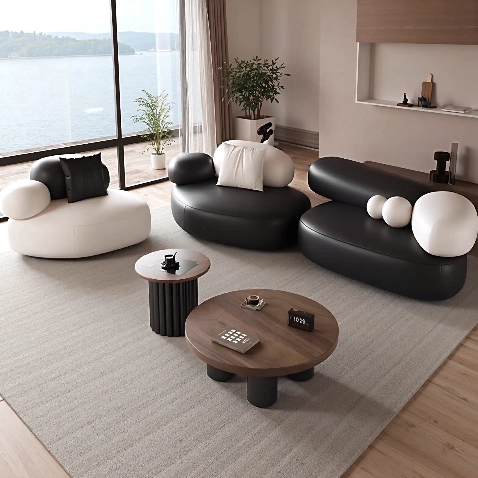 Aihm-Lon Commercial Use Sofa Set for Beauty Salon with Stool and Coffe ...