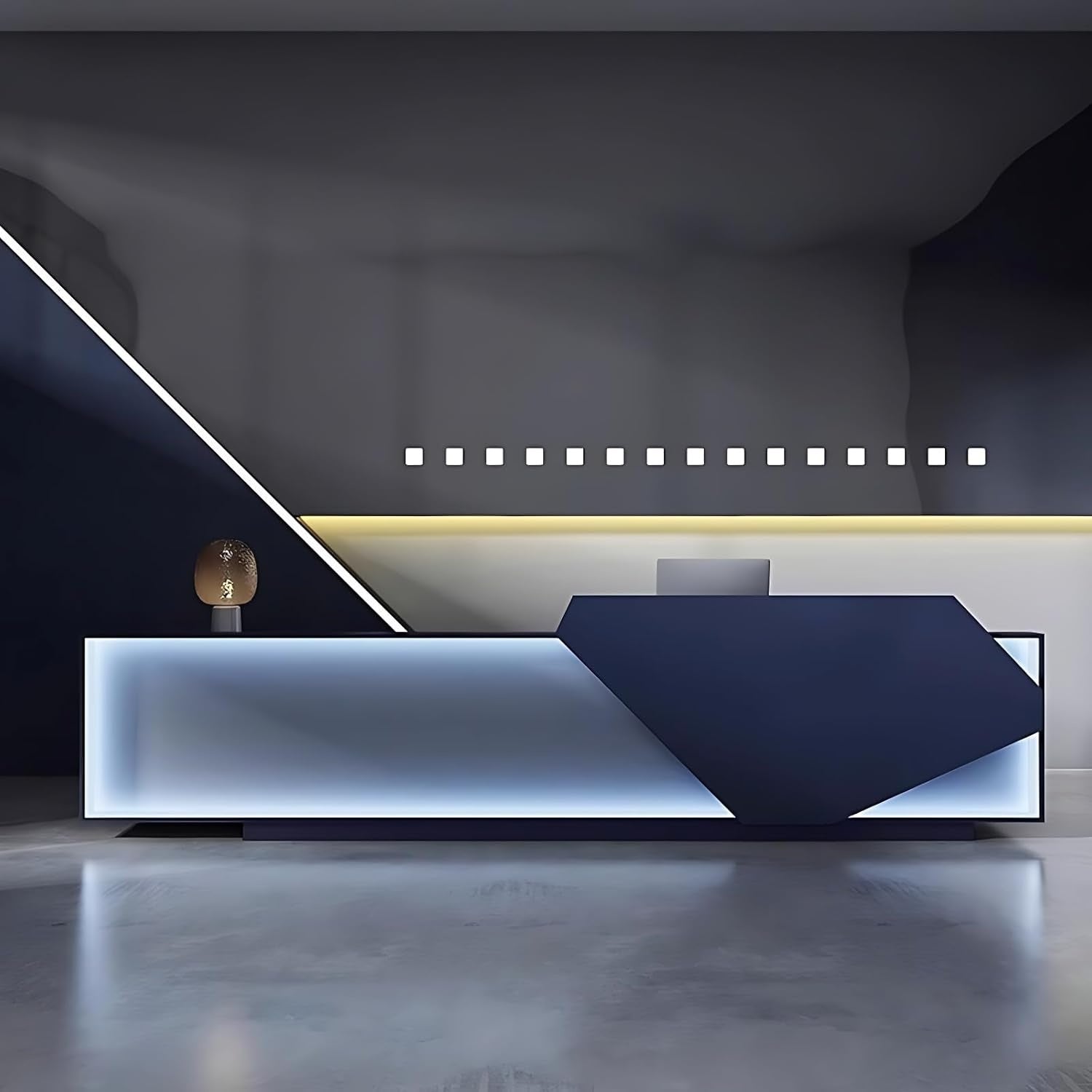 Aihm-Lon Reception Desk with Solid Wood Construction 64"-120" – Aihm ...