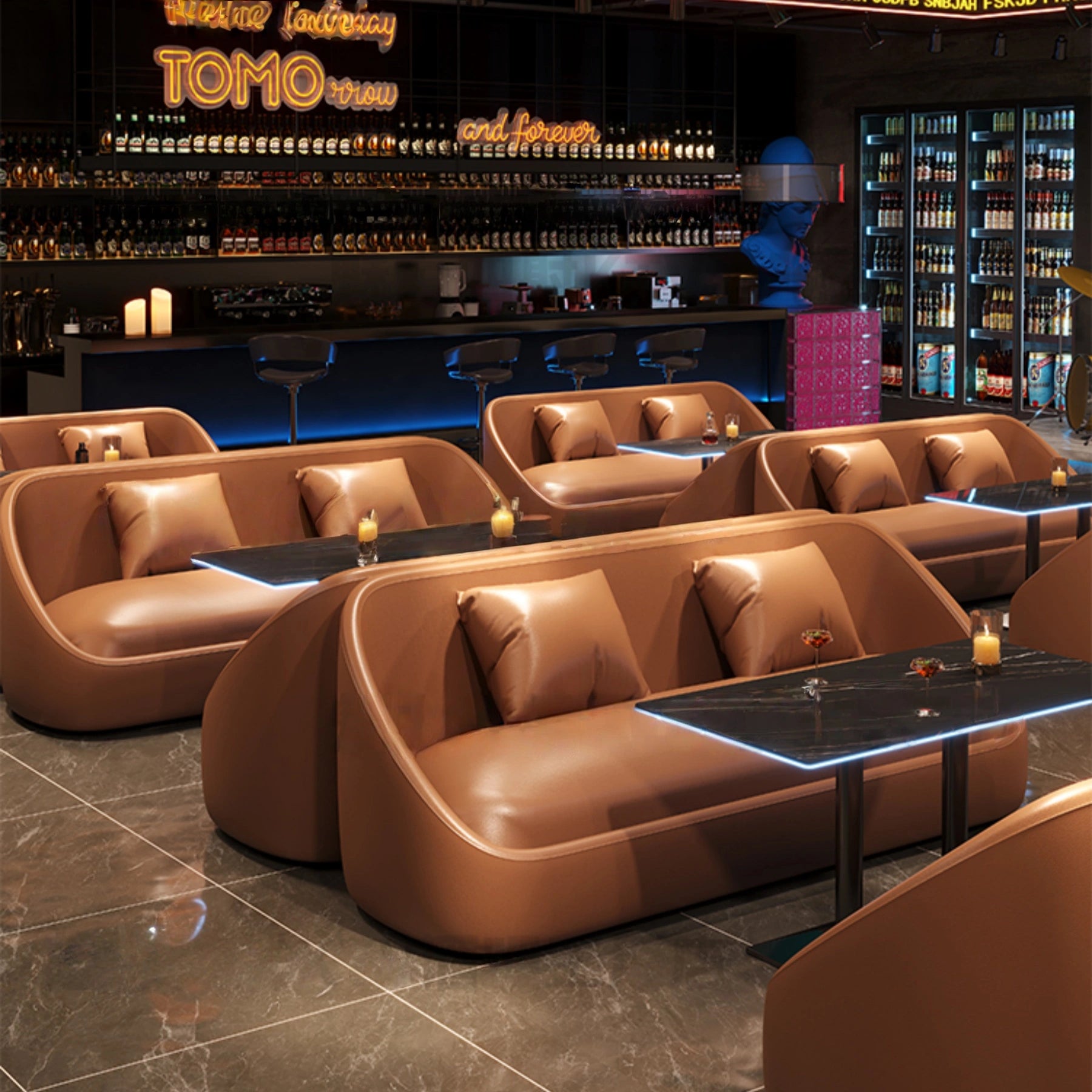 Aihm-Lon Commercial Use Sofa Set with Table for Restaurant Bar 47 ...