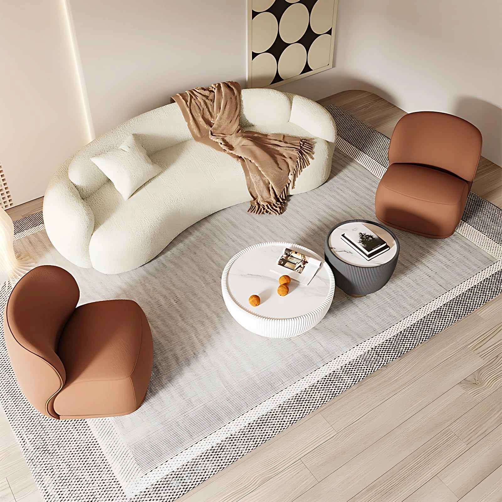 Aihm-Lon Commercial Grade Sofa Set Cloud Couch with Table and Chair 67 ...