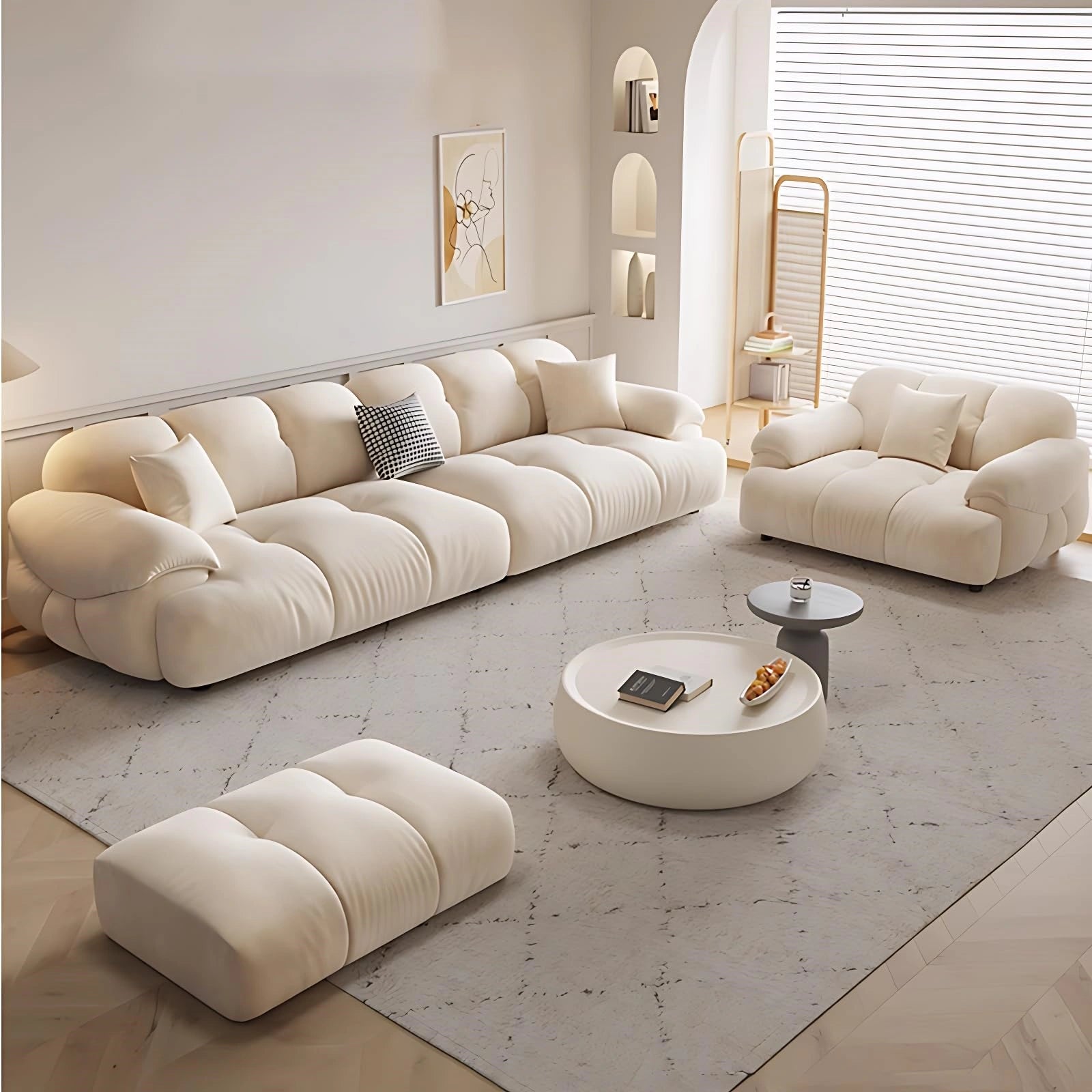 Aihm-Lon Commercial Grade Sofa Set with Footrest and Coffee Table 110 ...