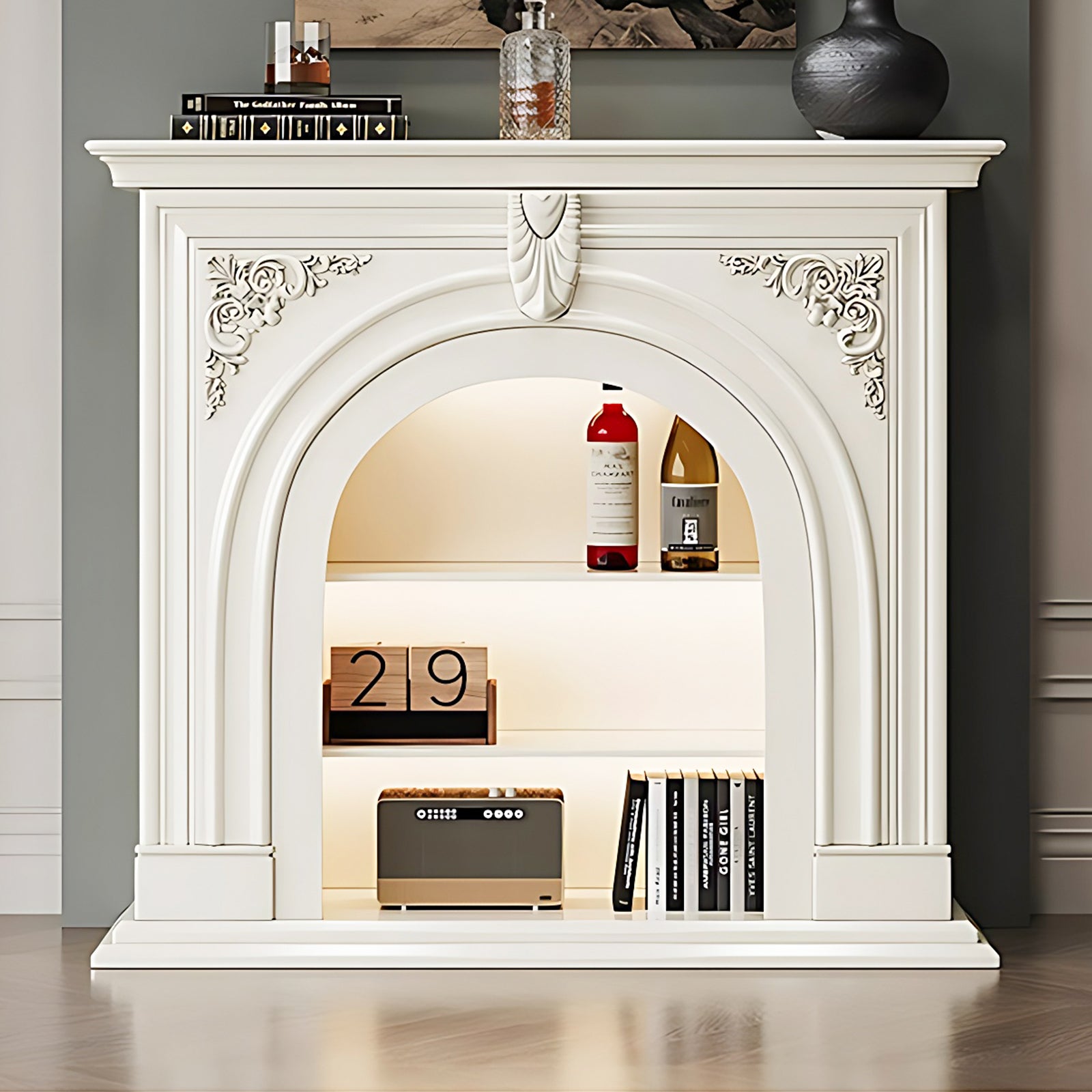 Aihm-Lon White Decorative Fireplace with Cabinets 39.37"-59.05" – Aihm ...
