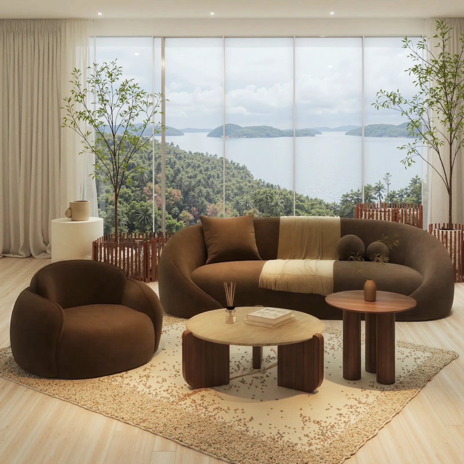 Aihm-Lon Commercial Grade sofa Set with Wood Coffee Table and Chair 67 ...
